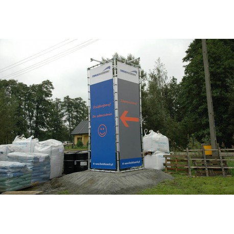 Advertising Cube Banner Aluminium Tension Frame, Silver, Klemp