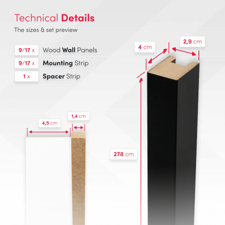 MDF Standard Slats 29x40 - KLEMP