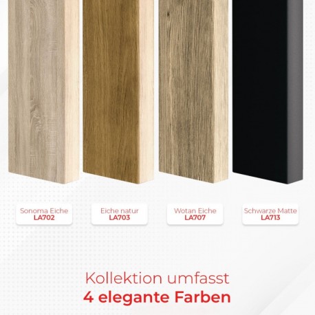 Freestanding MDF Slats 22x70 - Walnut - 10 pieces - KLEMP