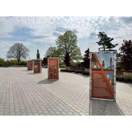 Advertising Cube Banner Aluminium Tension Frame, Silver, Klemp