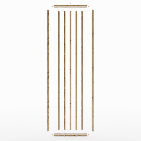 Free standing slat wall - Natural oak - 22x70 | Tubefittings.eu