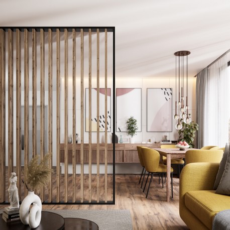 Mur de lattes autoportant - Chêne naturel - 22x70 | Tubefittings.eu