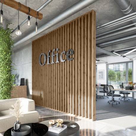 Free standing slat wall - Natural oak - 22x70 | Tubefittings.eu