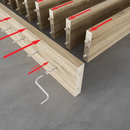 Free standing slat wall - Natural oak - 22x90 | Tubefittings.eu