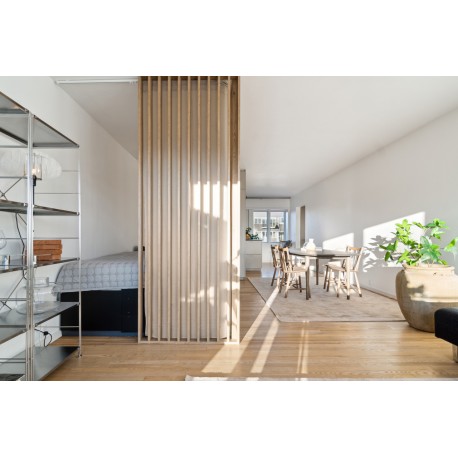 Mur de lattes autoportant - Tapis blanc - 22x70 | Tubefittings.eu