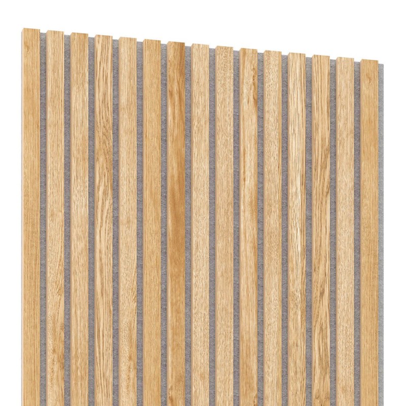 3D veneered acoustic panel - Natural oak/Grey | Tubefittings.eu