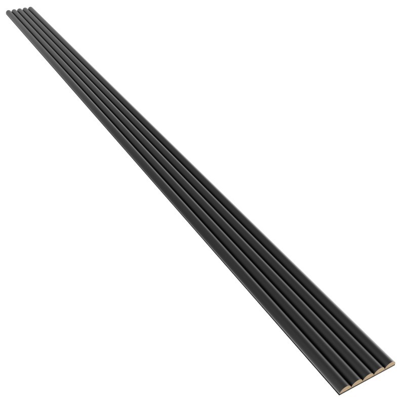 Reeded panels - Matt Black - 6 pieces | Tubefittings.eu