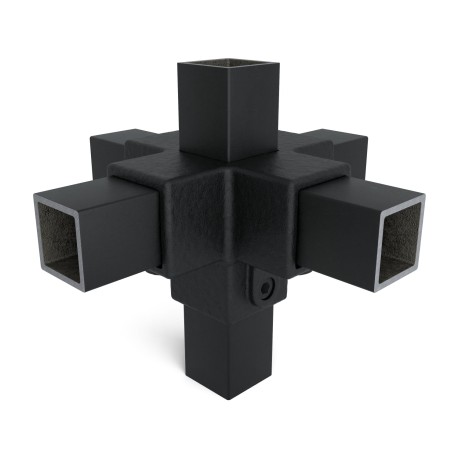 Four socket cross Type 26S, 40 mm, Black | Tubefittings.eu