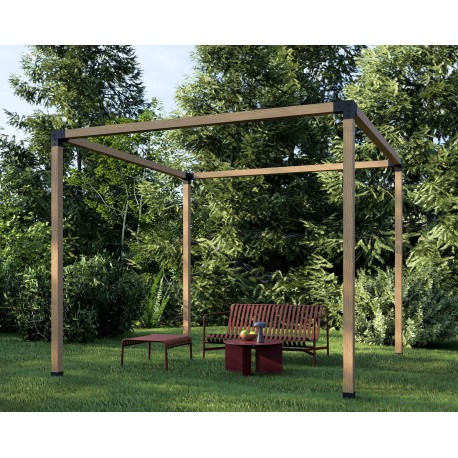 Freestanding wooden pergola straight | Tubefittings.eu