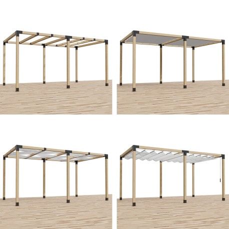 Freestanding wooden pergola straight | Tubefittings.eu