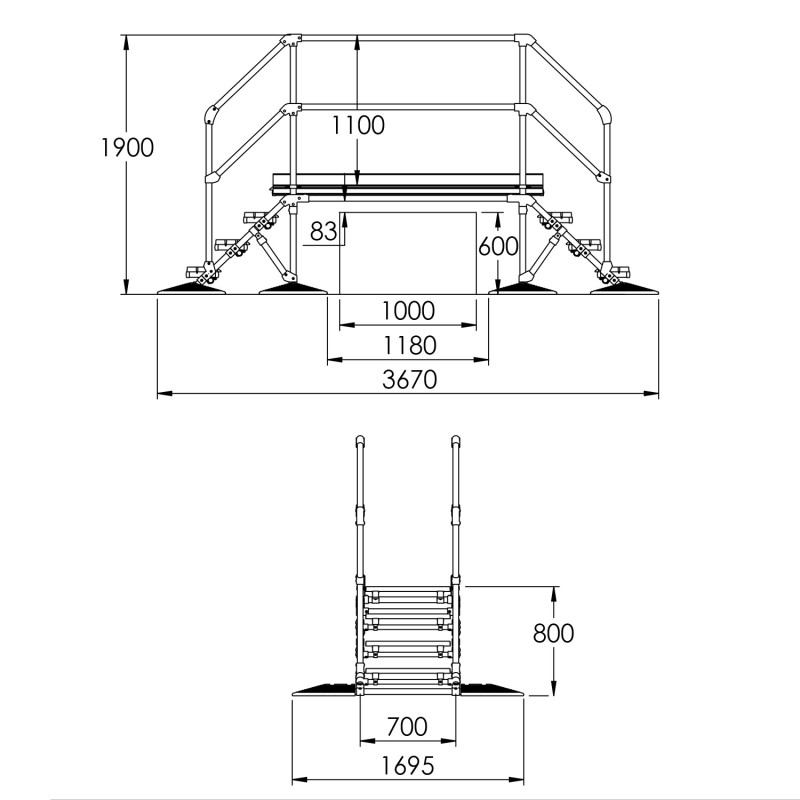 Roof access platform for membrane/asphalt/PVC roofs | Tubefittings.eu