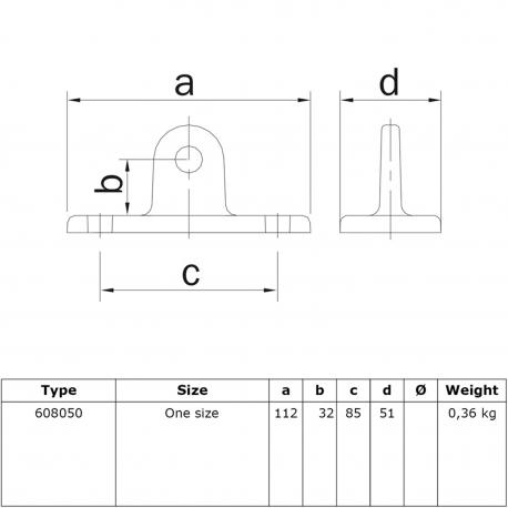 Tube clamp - Swivel Base Plate Typ 50 Cast iron | KLEMP